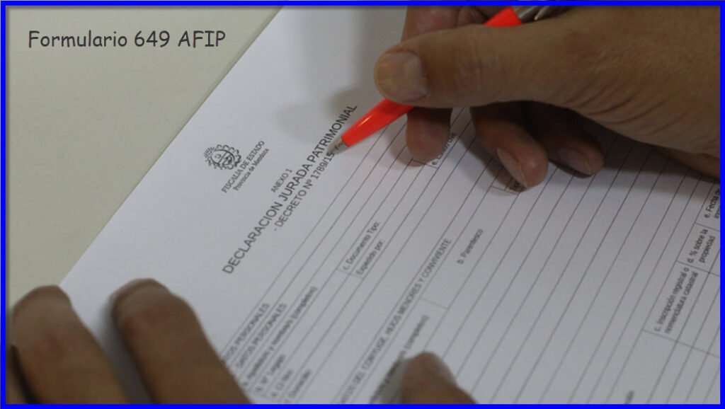 Formulario 649 Declaración Jurada AFIP 】- 【 Clic Acá 】